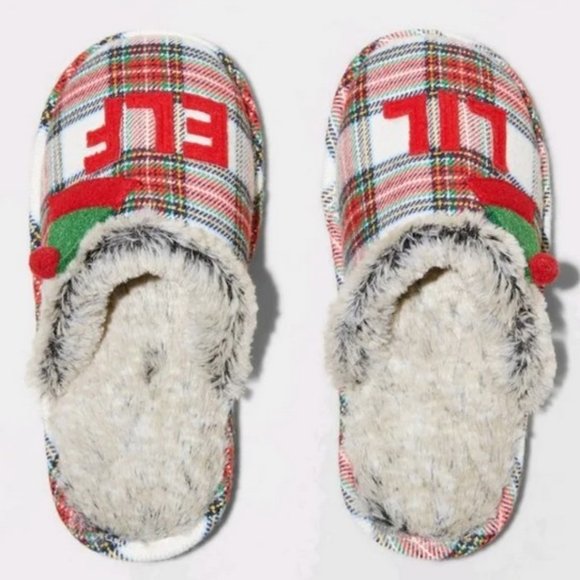 Wondershop | Shoes | Lil Elf Wondershop Plaid Slide Slippers | Poshmark
